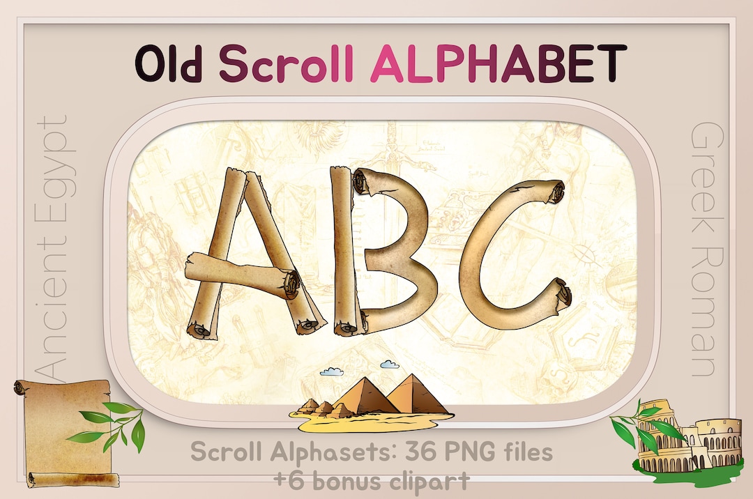 Ancient Scroll Alphabet Letters - Etsy
