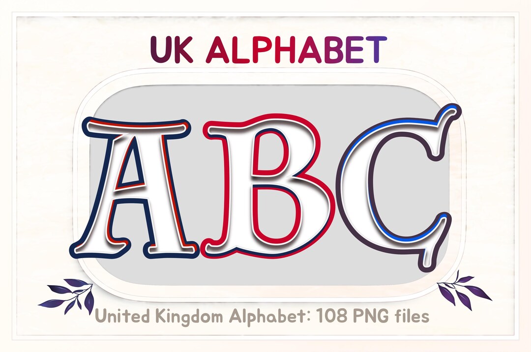 UK Alphabet, UK Themed PNG Letters, United Kingdom Font, Luminary ...