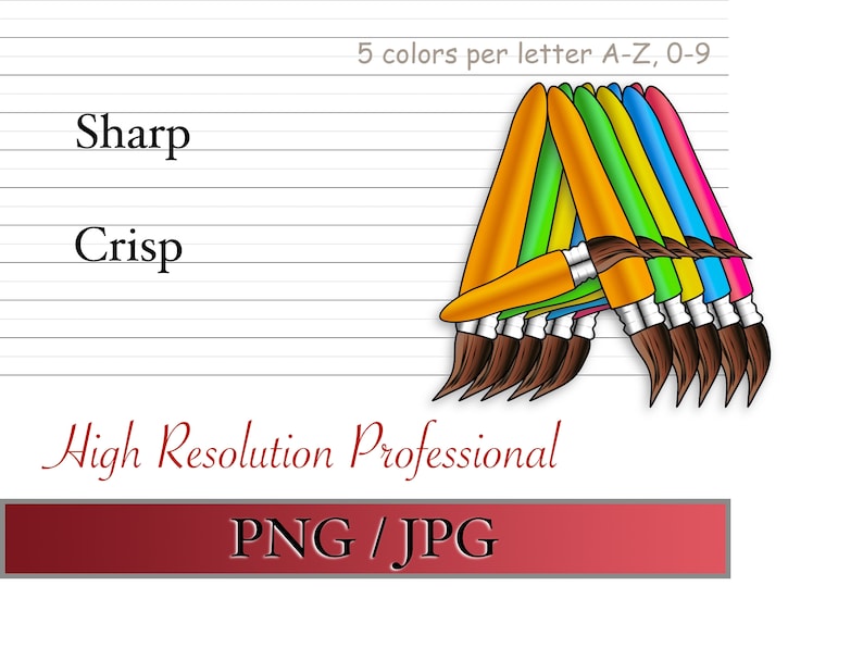 Paint Brush Alphabet Set, Alphabet Letters School Artist, End of School ...