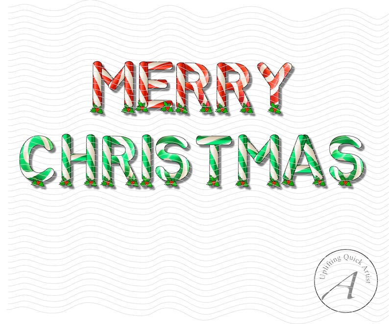 Candy Cane Alphabet, Candy Cane Letters, Doodle Letter PNG, Christmas ...