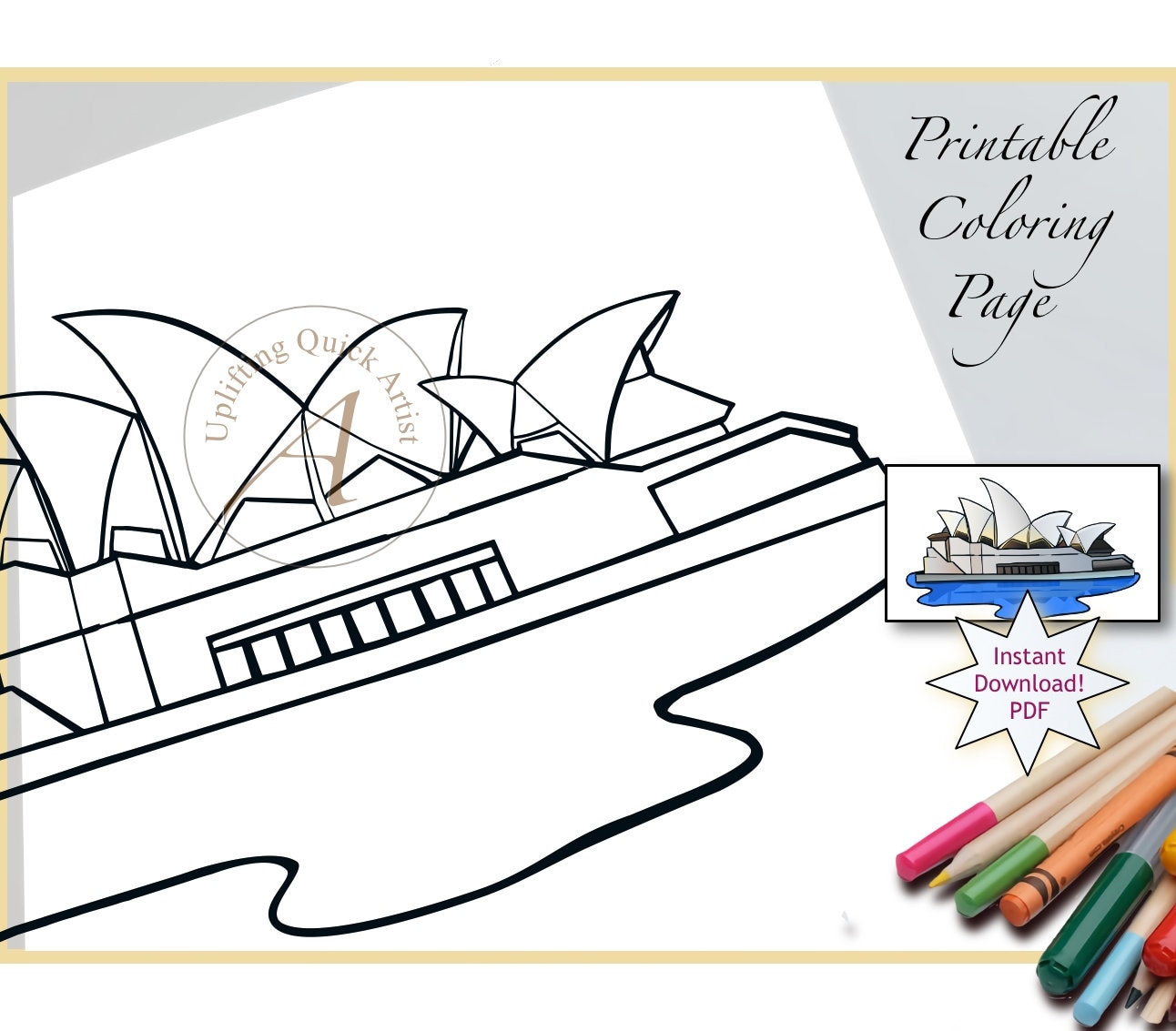 Sydney Opera House Printable, Kids Color Page Sydney Opera House ...