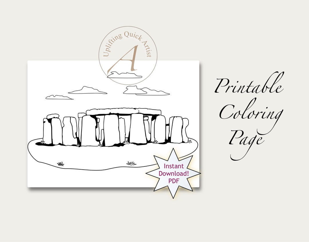 Stonehenge Printable, Kids Color Page Stonehenge, England Coloring ...