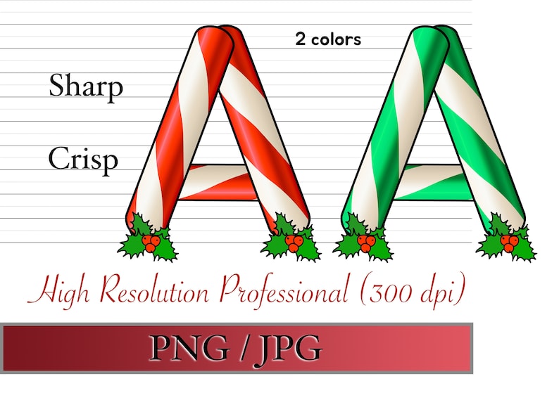Candy Cane Alphabet, Candy Cane Letters, Doodle Letter PNG, Christmas ...