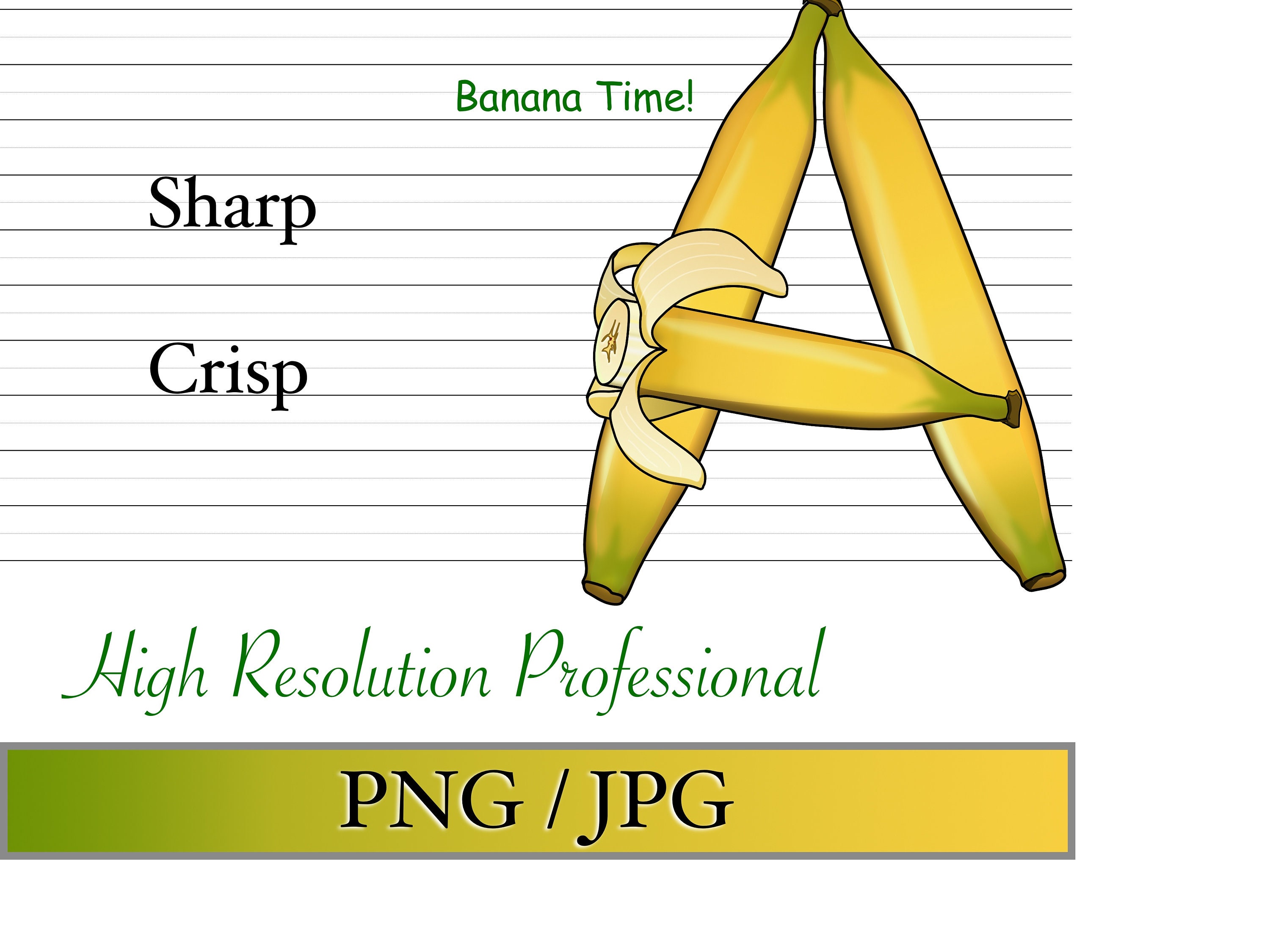 Banana Alphabet Letters - Etsy