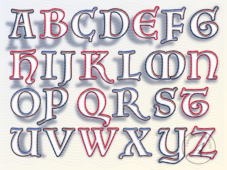 UK Alphabet, UK Themed PNG Letters, United Kingdom Font, Luminary ...