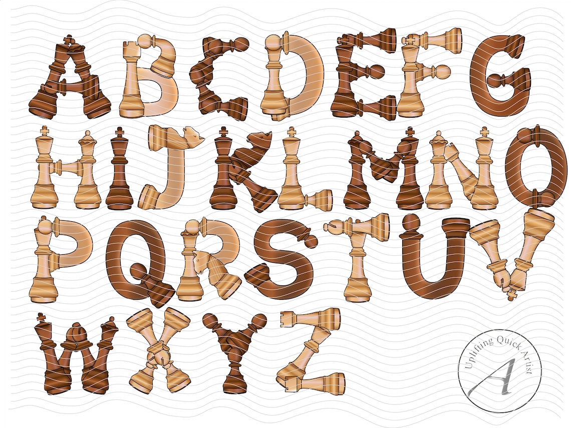 Chess Alphabet, Chess Letters, Chess Club Font, Bulletin Board, School ...