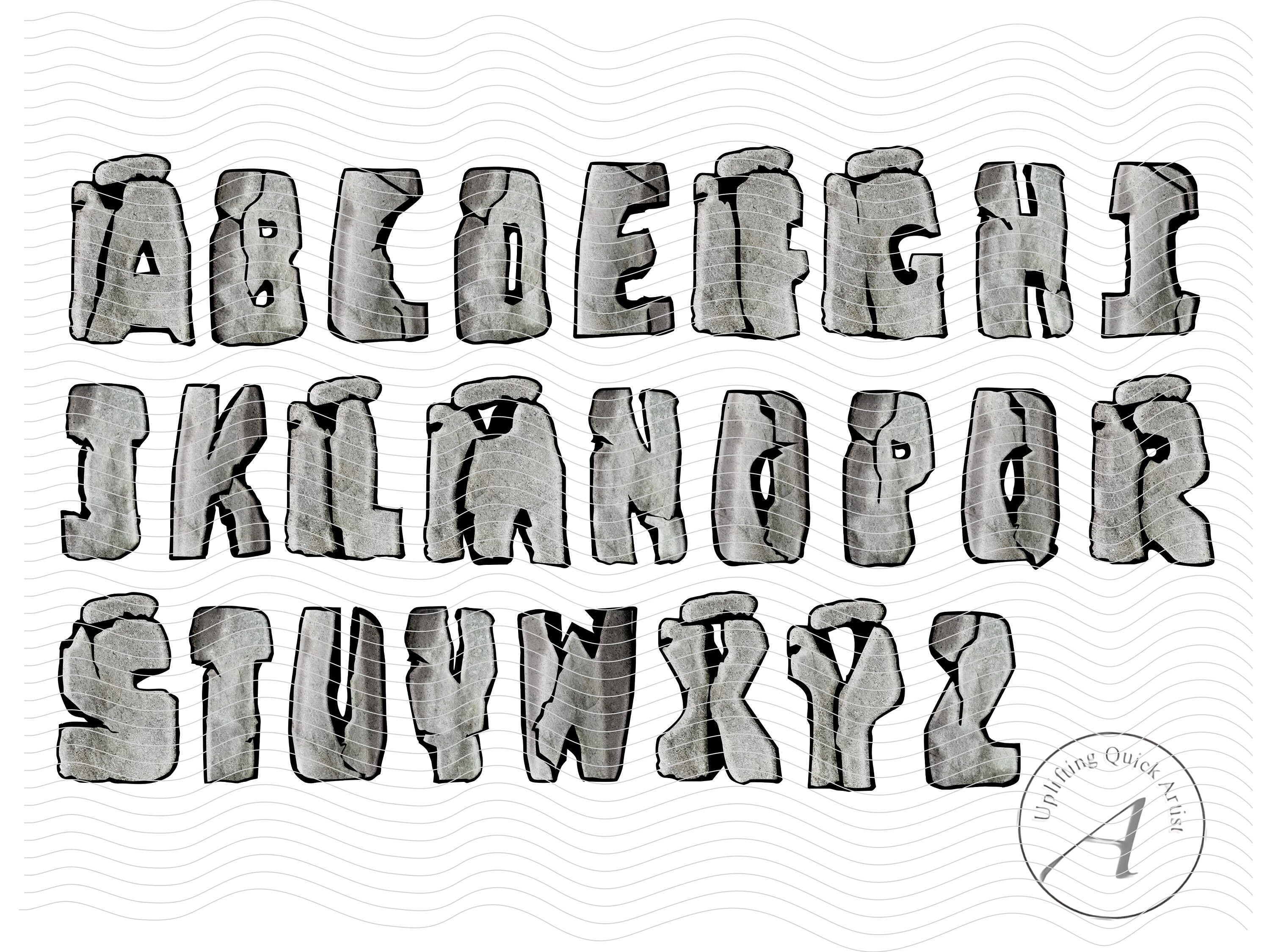 Stone Alphabet, Rock Letters, Custom Stonehedge Message Alphabet - Etsy