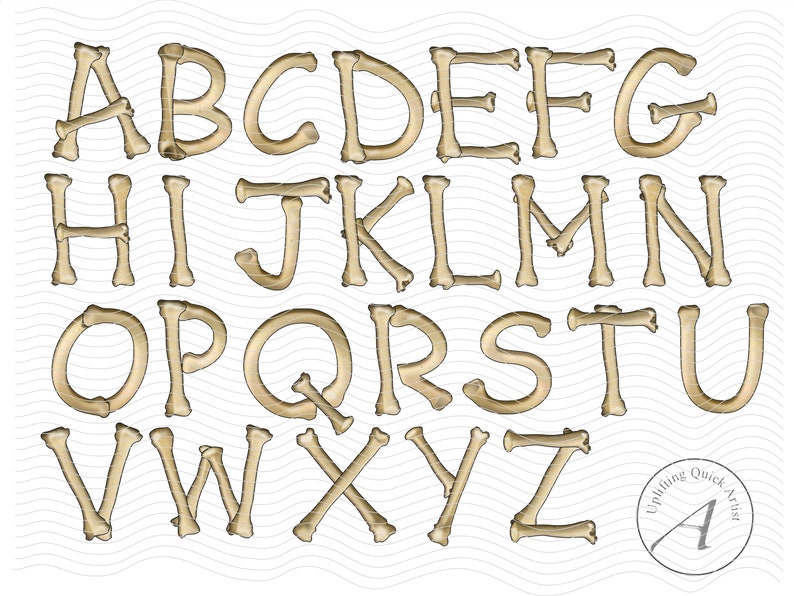 Bones Alphabet, Bone Letters, Doodle Letter PNG, Halloween Alphabet ...