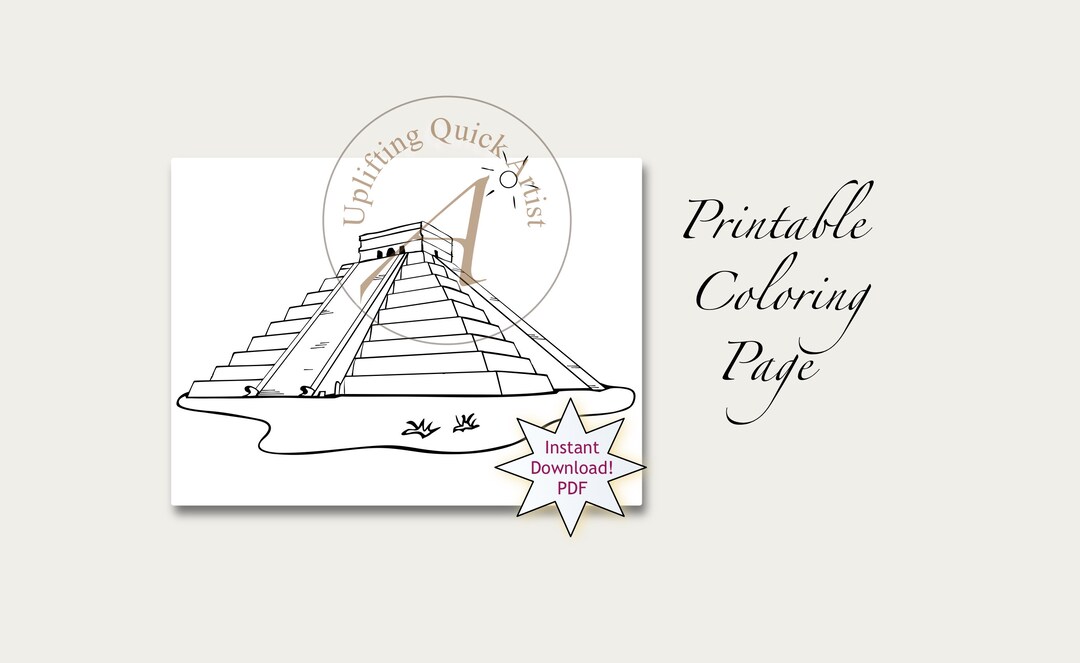 Mexico Printable, Chichen Itza Kids, Color Page Pyramid, Pyramid of ...