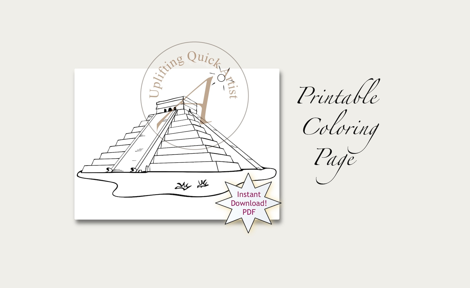 Mexico Printable, Chichen Itza Kids, Color Page Pyramid, Pyramid of ...