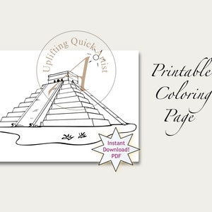 Mexico Printable, Chichen Itza Kids, Color Page Pyramid, Pyramid of ...