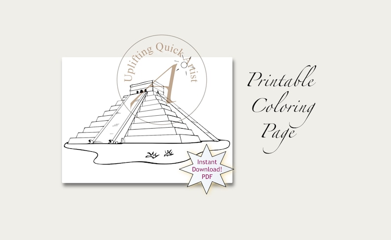 Mexico Printable, Chichen Itza Kids, Color Page Pyramid, Pyramid of ...