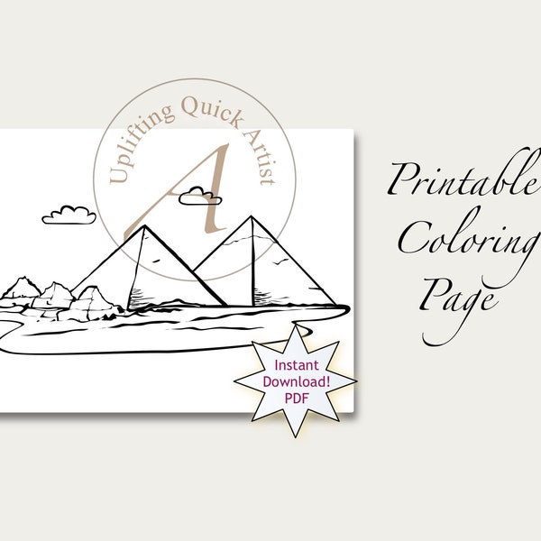 Egyptian Pyramid Coloring Page - Etsy