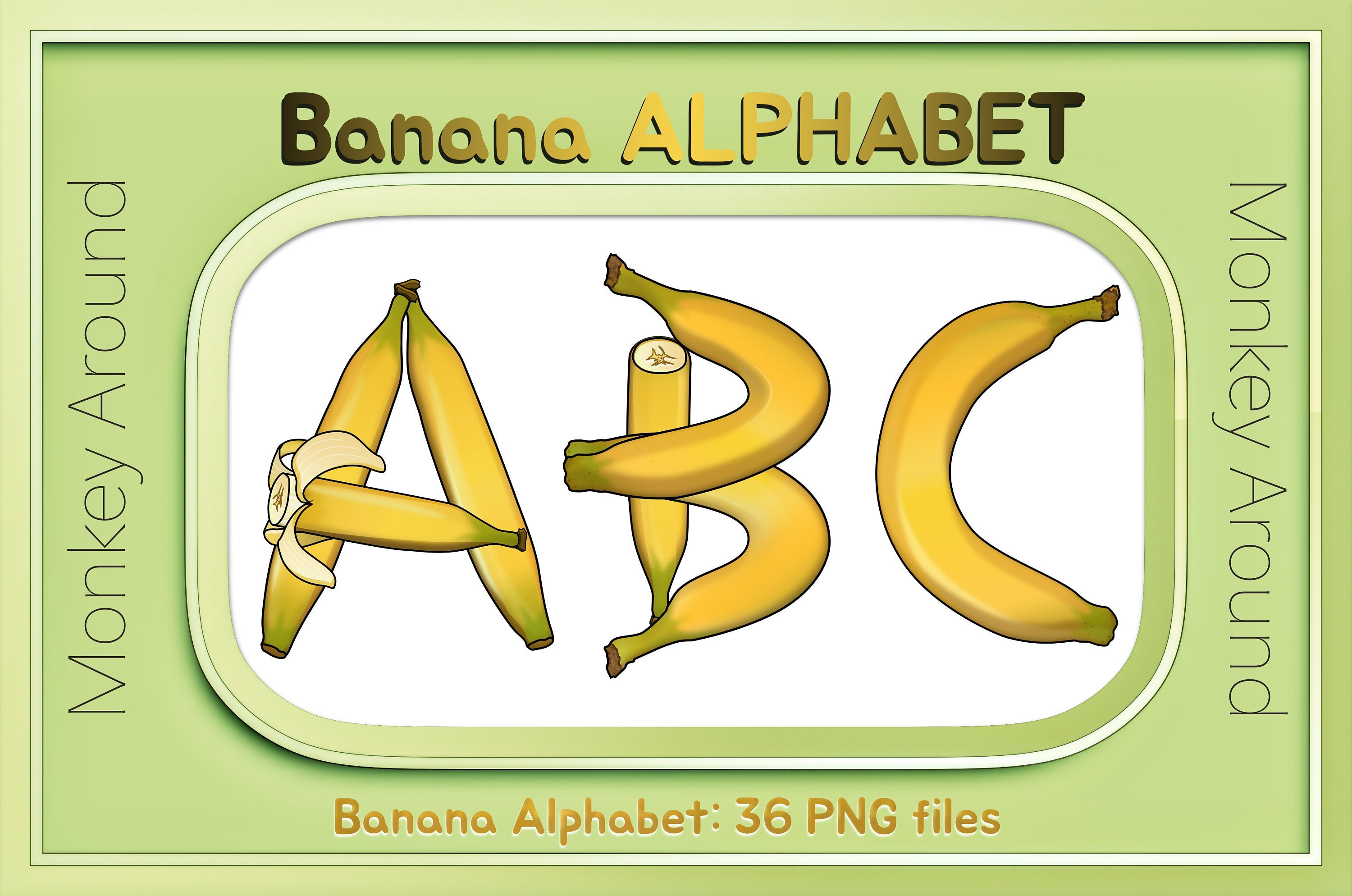 Banana Alphabet Letters - Etsy