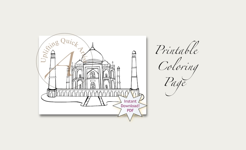 Taj Mahal Printable, Kids Color Page Indian, Taj Mahal Coloring, India ...