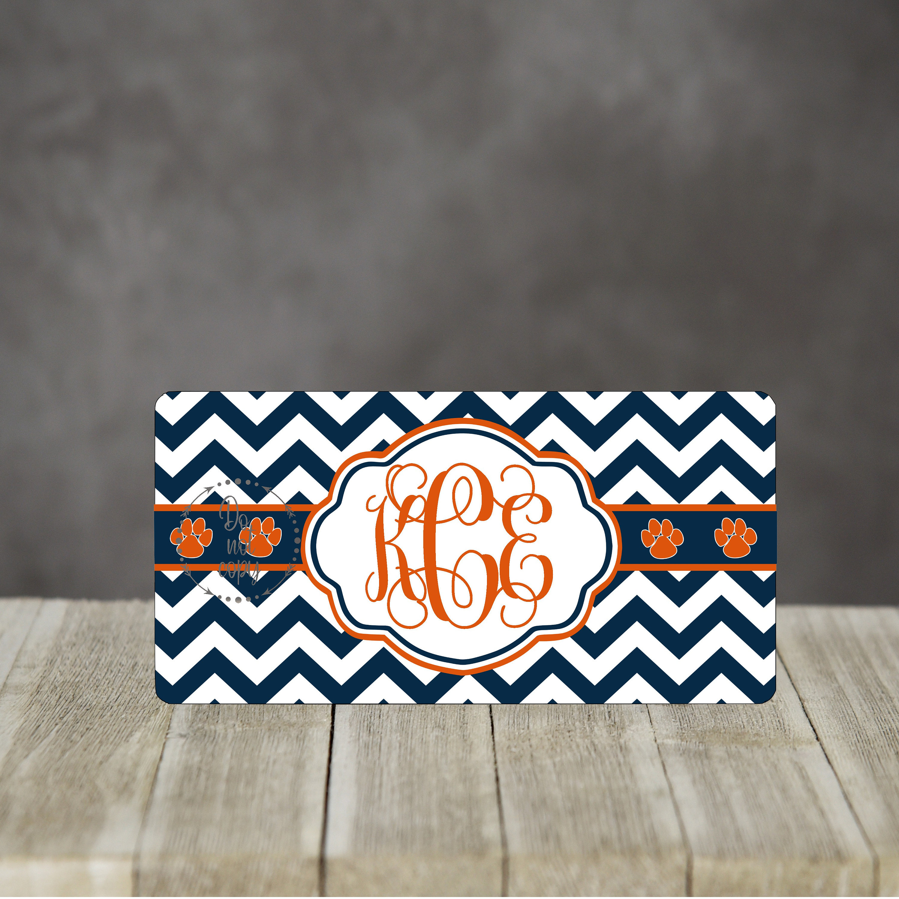 Orange & Blue Tiger Chevron License Plate Car Tag Sublimation - Etsy