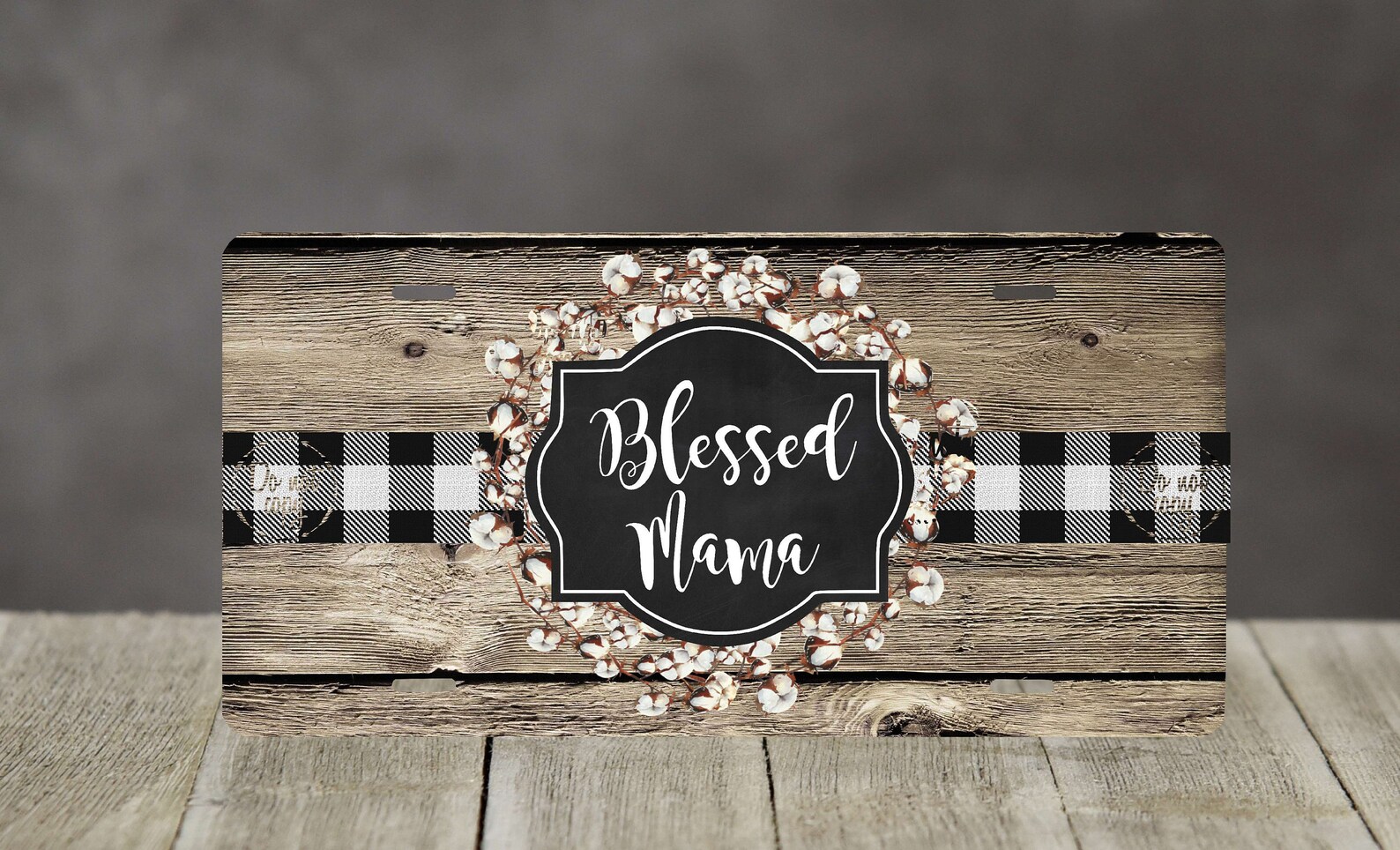 Cotton on Rustic Wood License Plate Car Tag Sublimation | Etsy