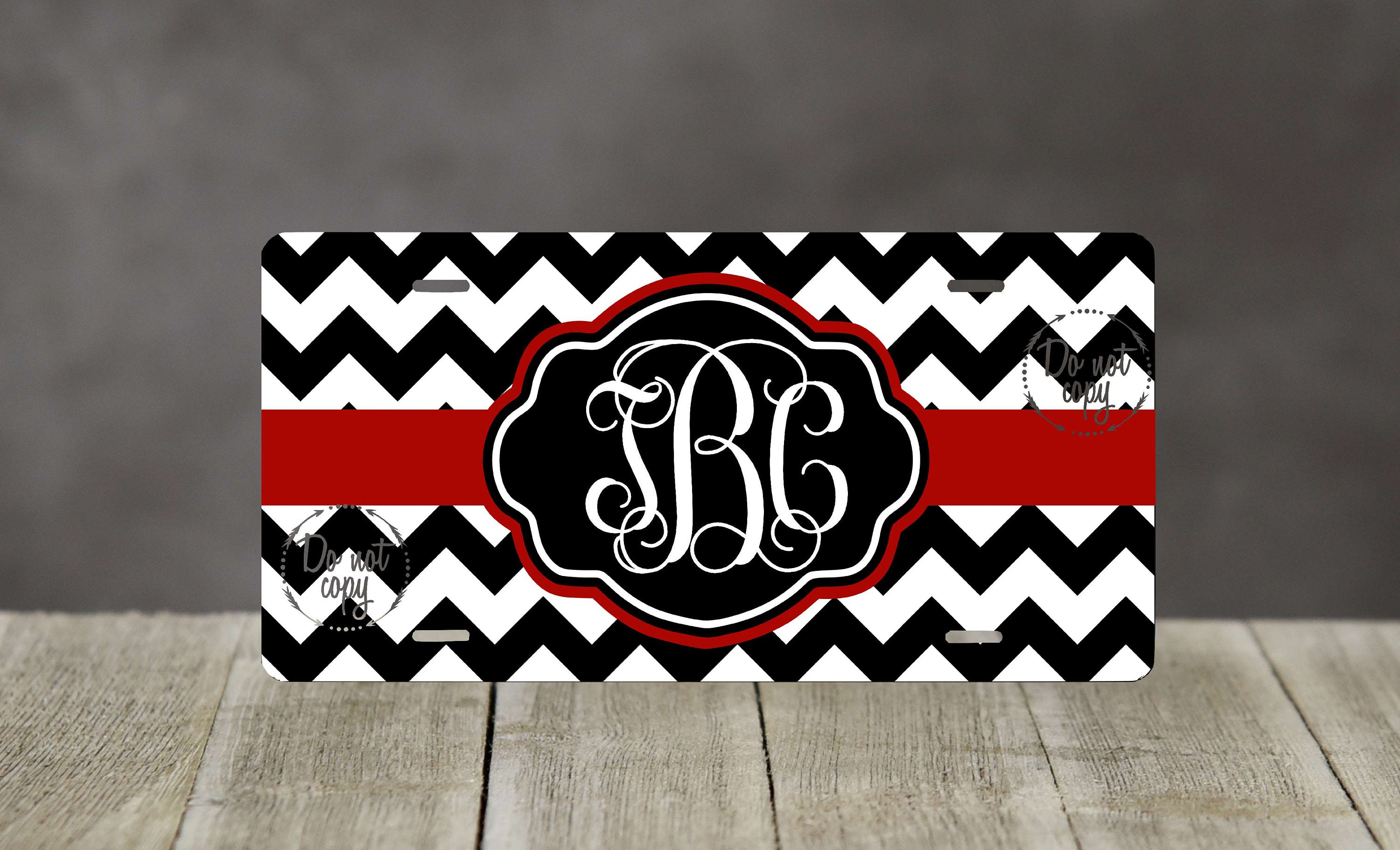 Preppy Black Chevron License Plate Car Tag Sublimation Digital | Etsy