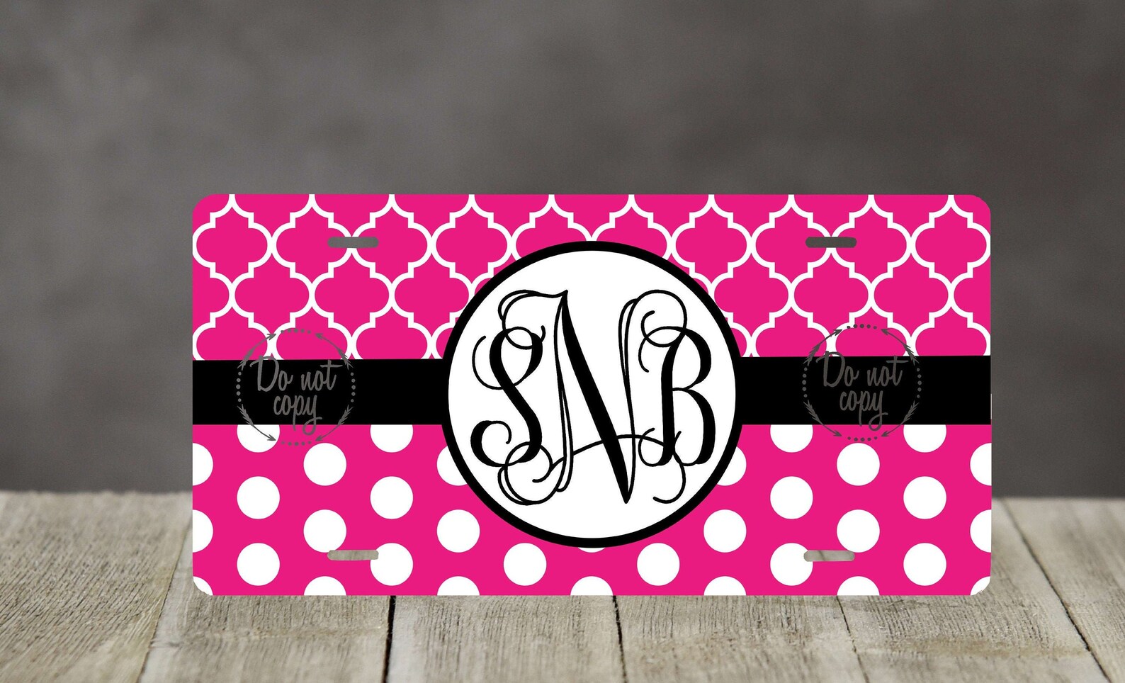 Preppy Pink Quatrefoil & Dots License Plate Car Tag - Etsy