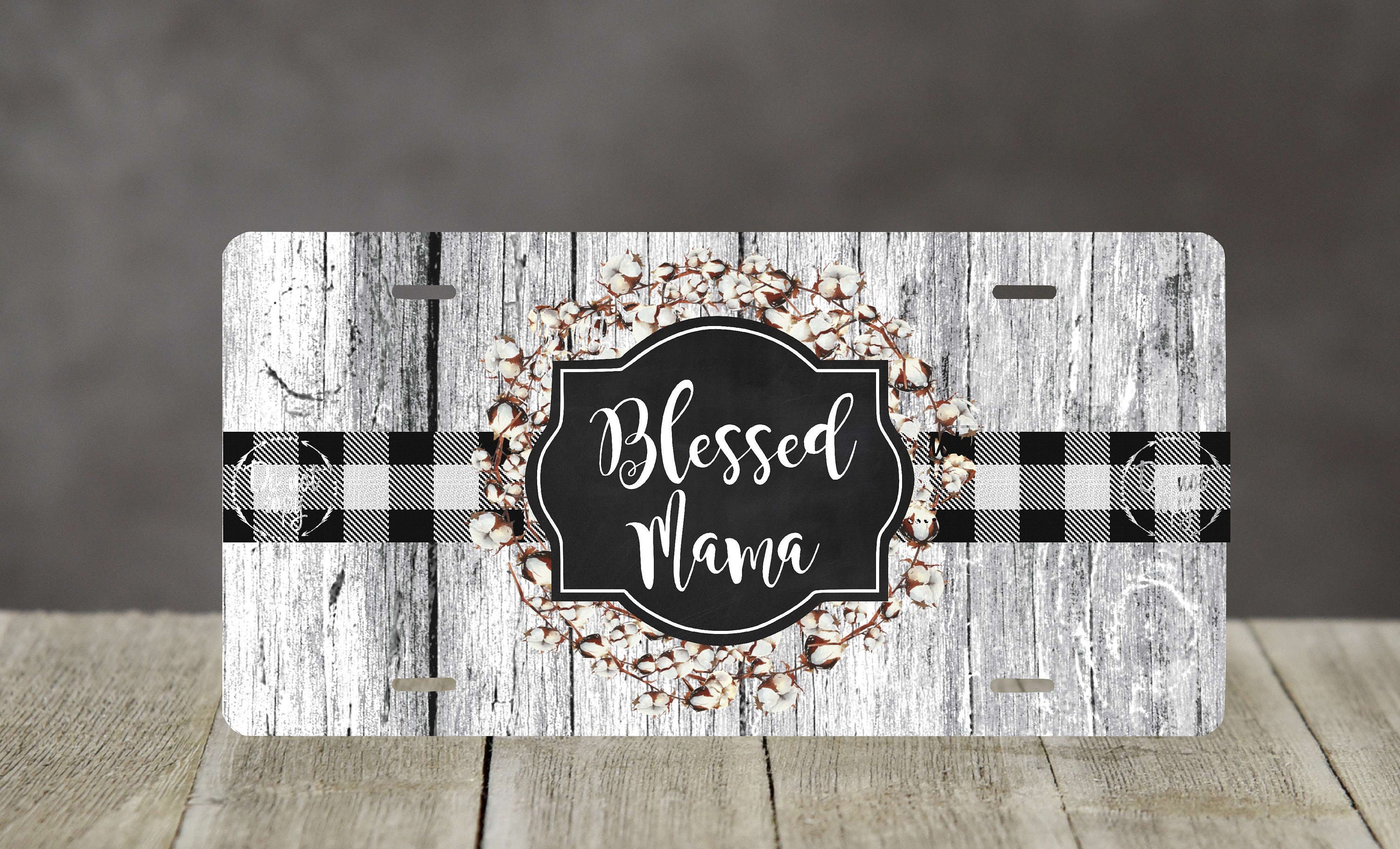 Cotton on Rustic Wood License Plate Car Tag Sublimation | Etsy