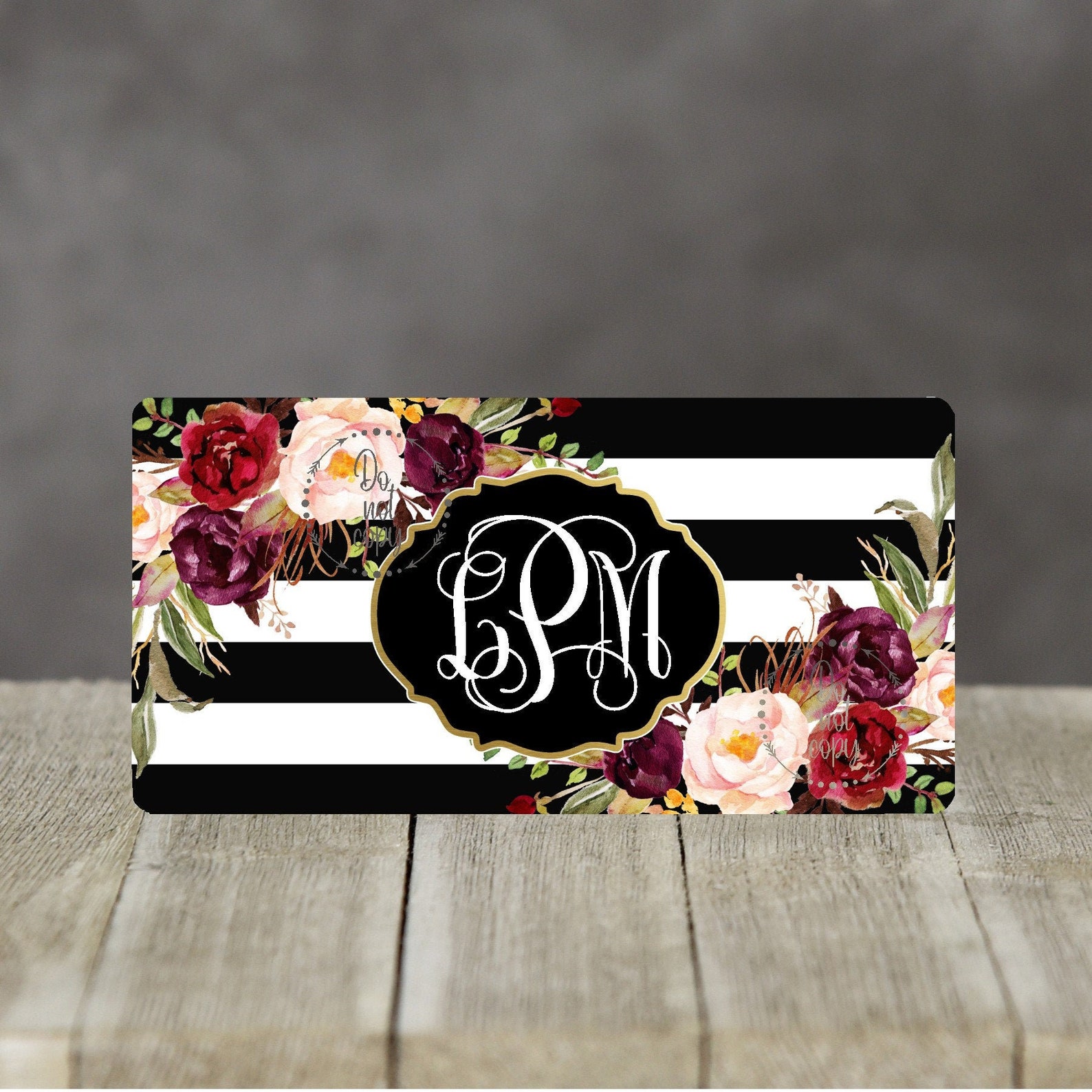 Preppy Floral License Plate Car Tag Sublimation Digital - Etsy