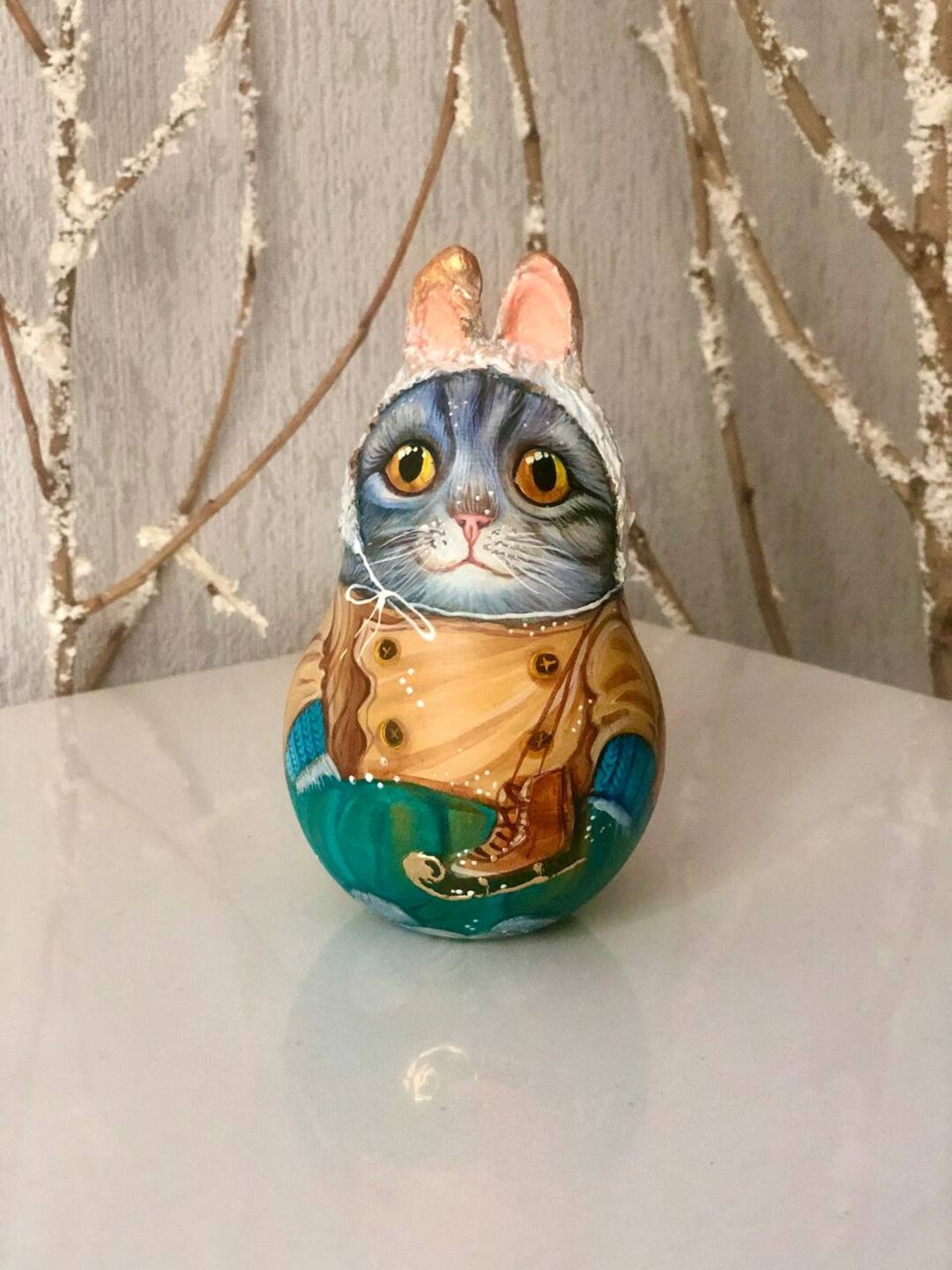 Matryoshka, Wooden Rattle Cat 'hare With Skates', Roly-poly Ukrainian ...