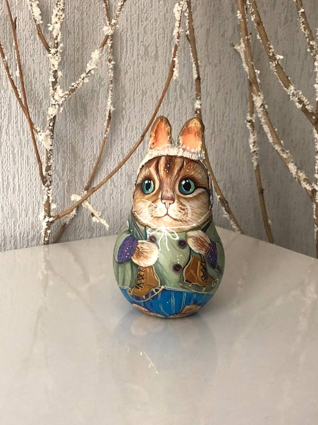 Matryoshka, Wooden Rattle Cat 'hare With Skates', Roly-poly Ukrainian ...