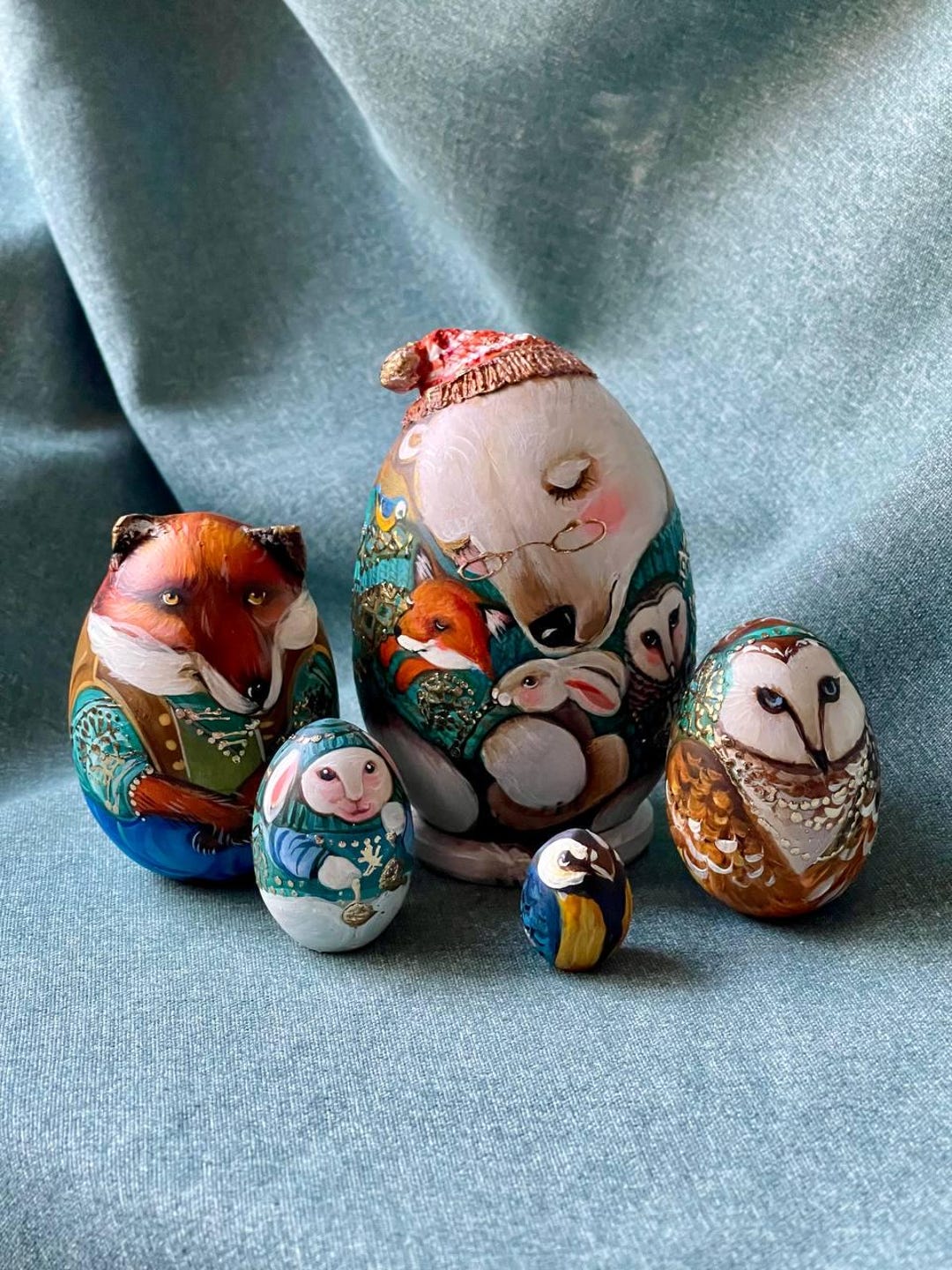 4.3" Art Egg 5pcs 'friends', Nesting Doll, Сollectible Egg, Favorite ...