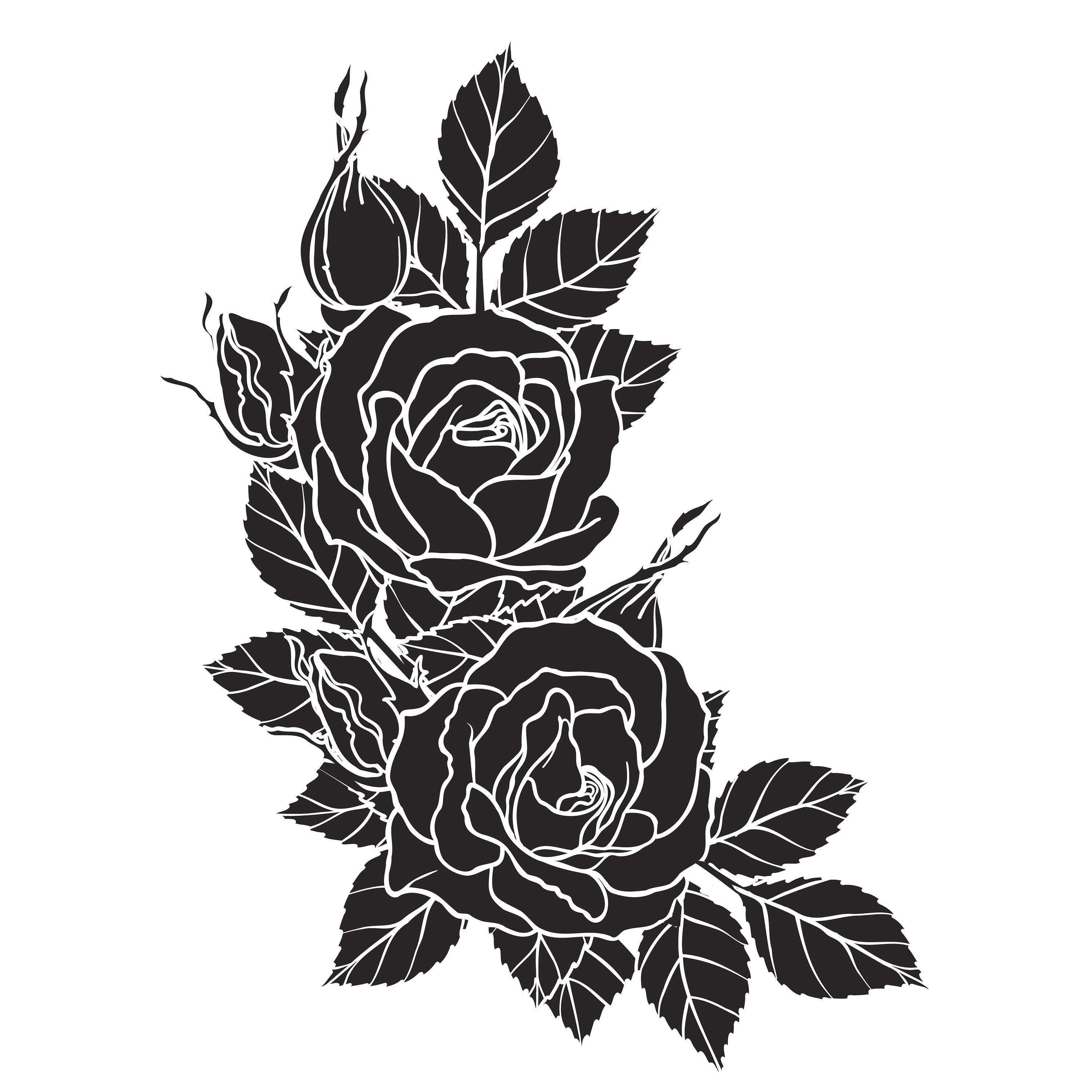 Rosa svg dibujo de rosa svg diseño de tatuaje de rosa - Etsy España