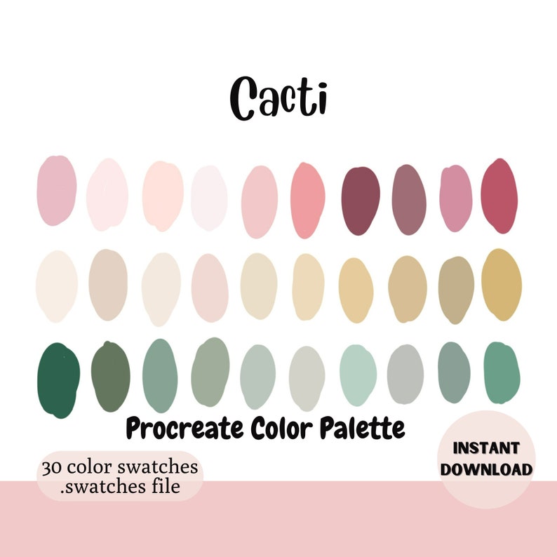 Procreate Color Palette Color Swatches Ipad Color Palette Etsy
