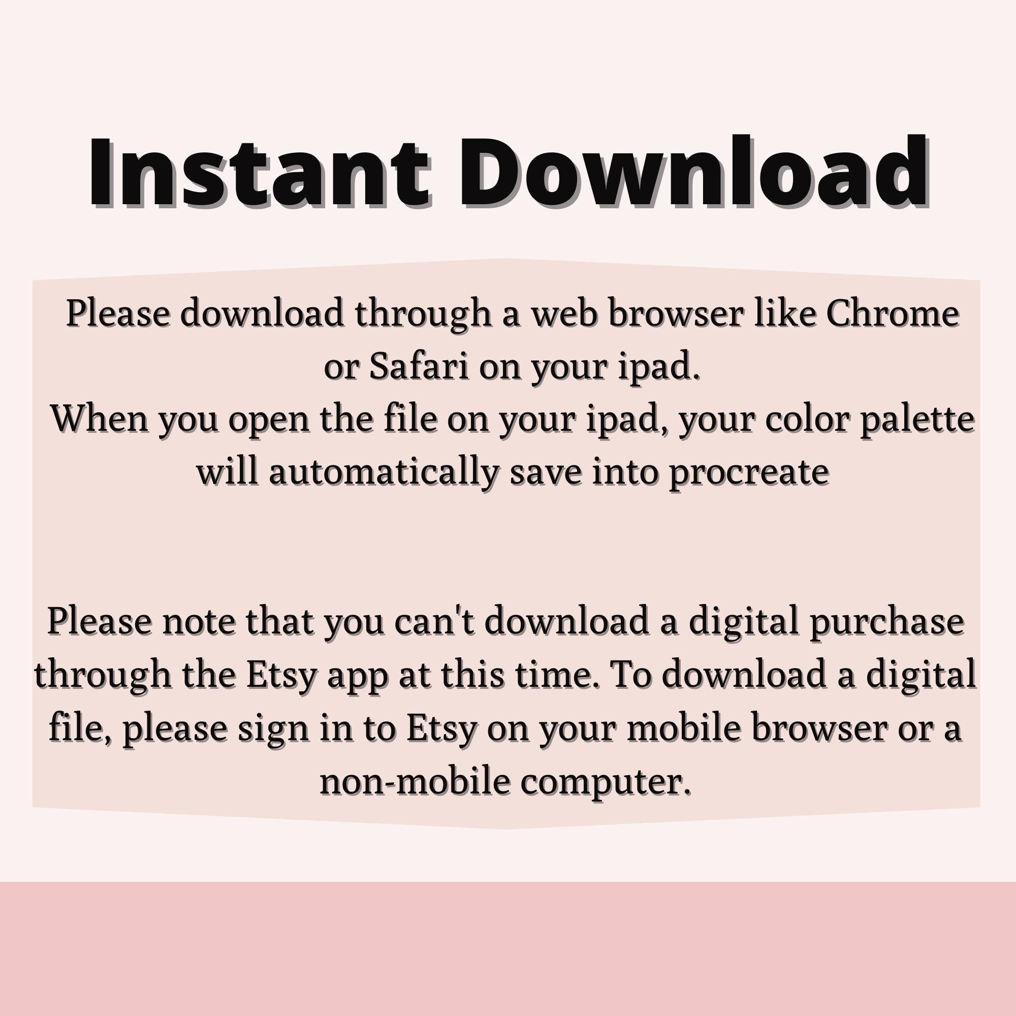 Procreate Color Palette Color Swatches Ipad Color Palette Etsy
