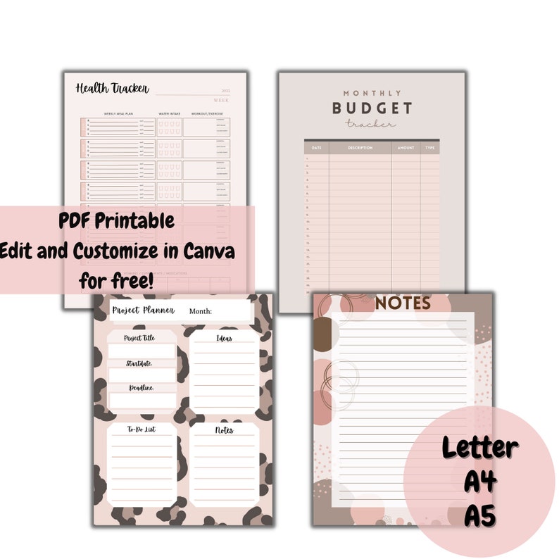 Leopard Planner Printable Editable Planner Printable PDF - Etsy