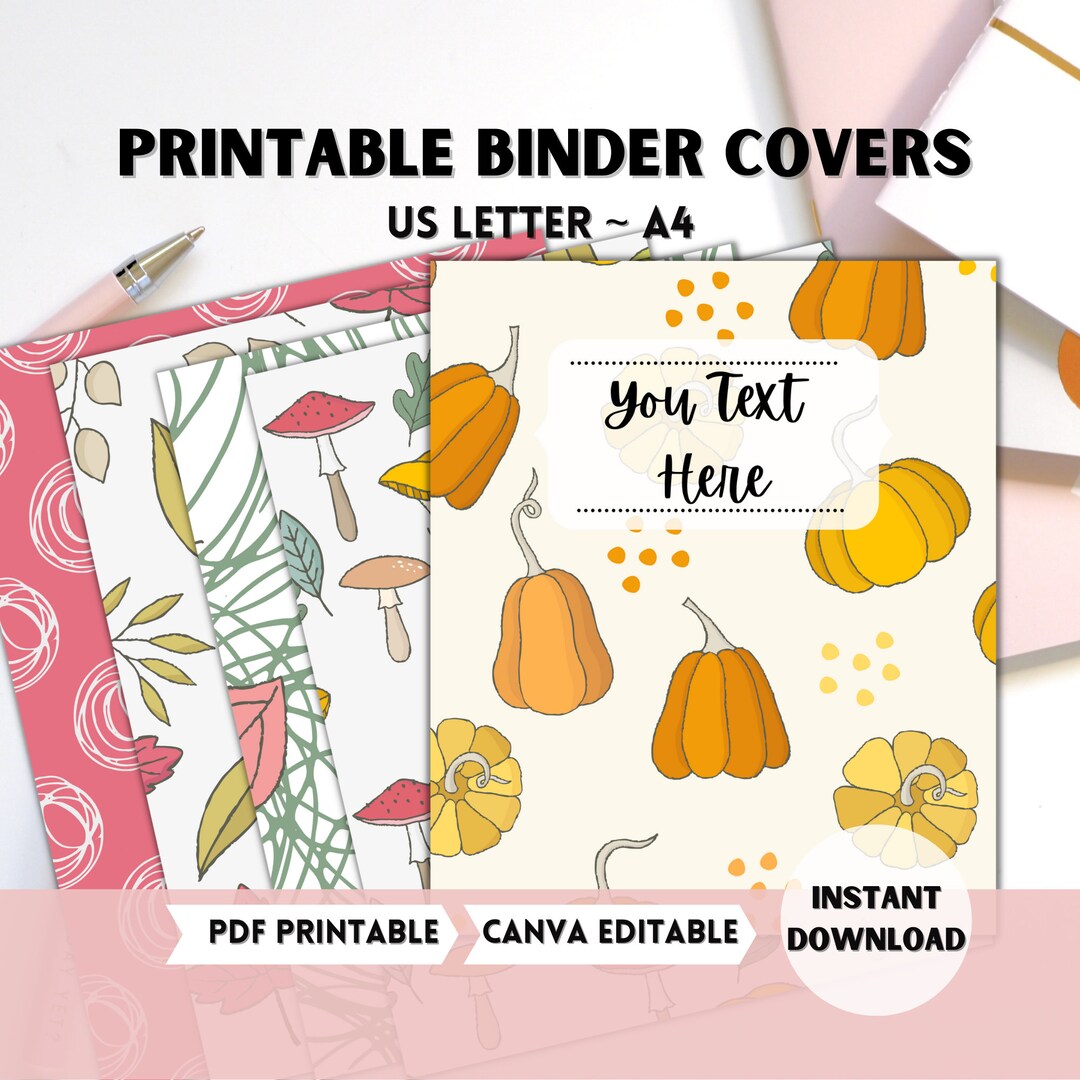 Fall Printable Binder Cover, Digital Cover, School Binder, Teacher ...