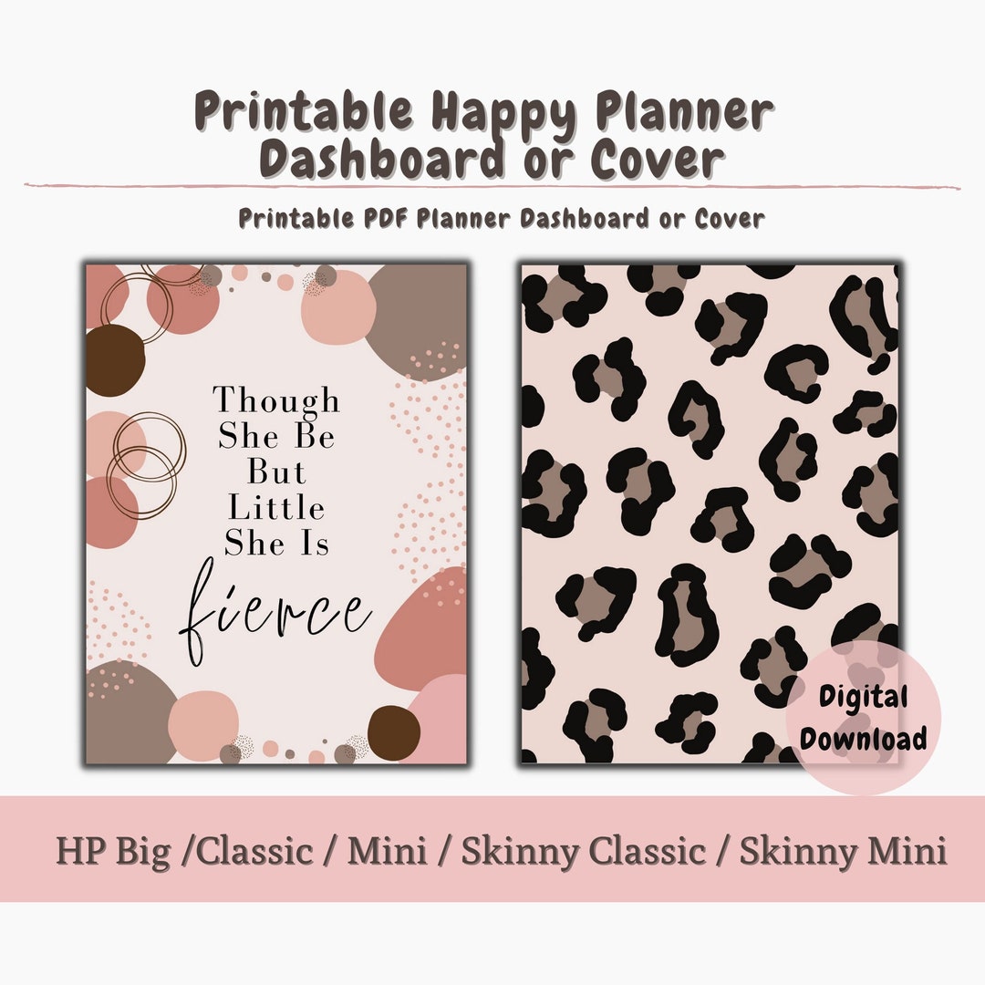 Happy Planner Printable Cover, Printable Planner Cover, Leopard Print ...
