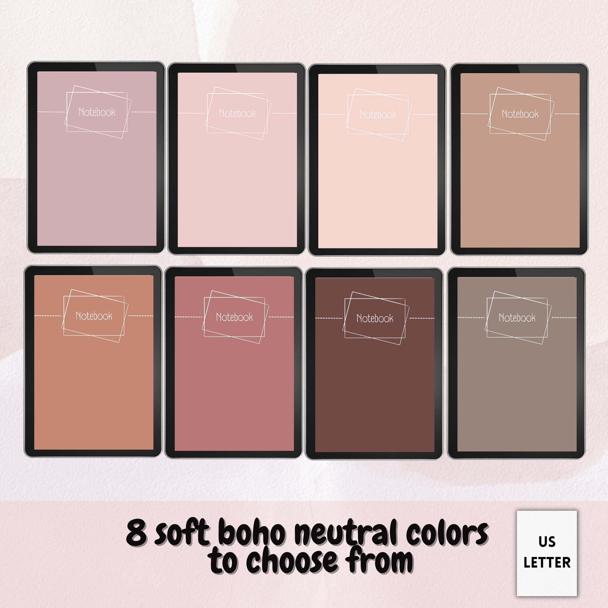 Boho Neutral Goodnotes Digital Covers, Digital Notebook Covers ...