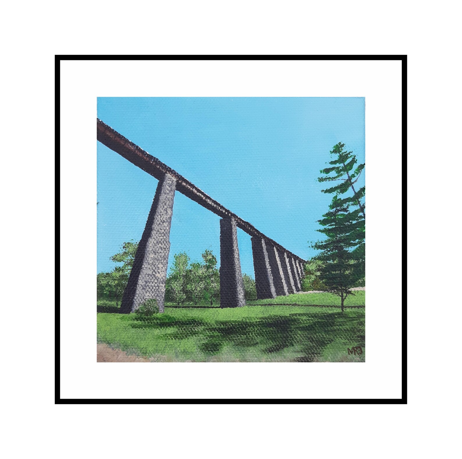 Original Acrylic Painting Train Bridge, St Mary's Ontario, Summer Day ...