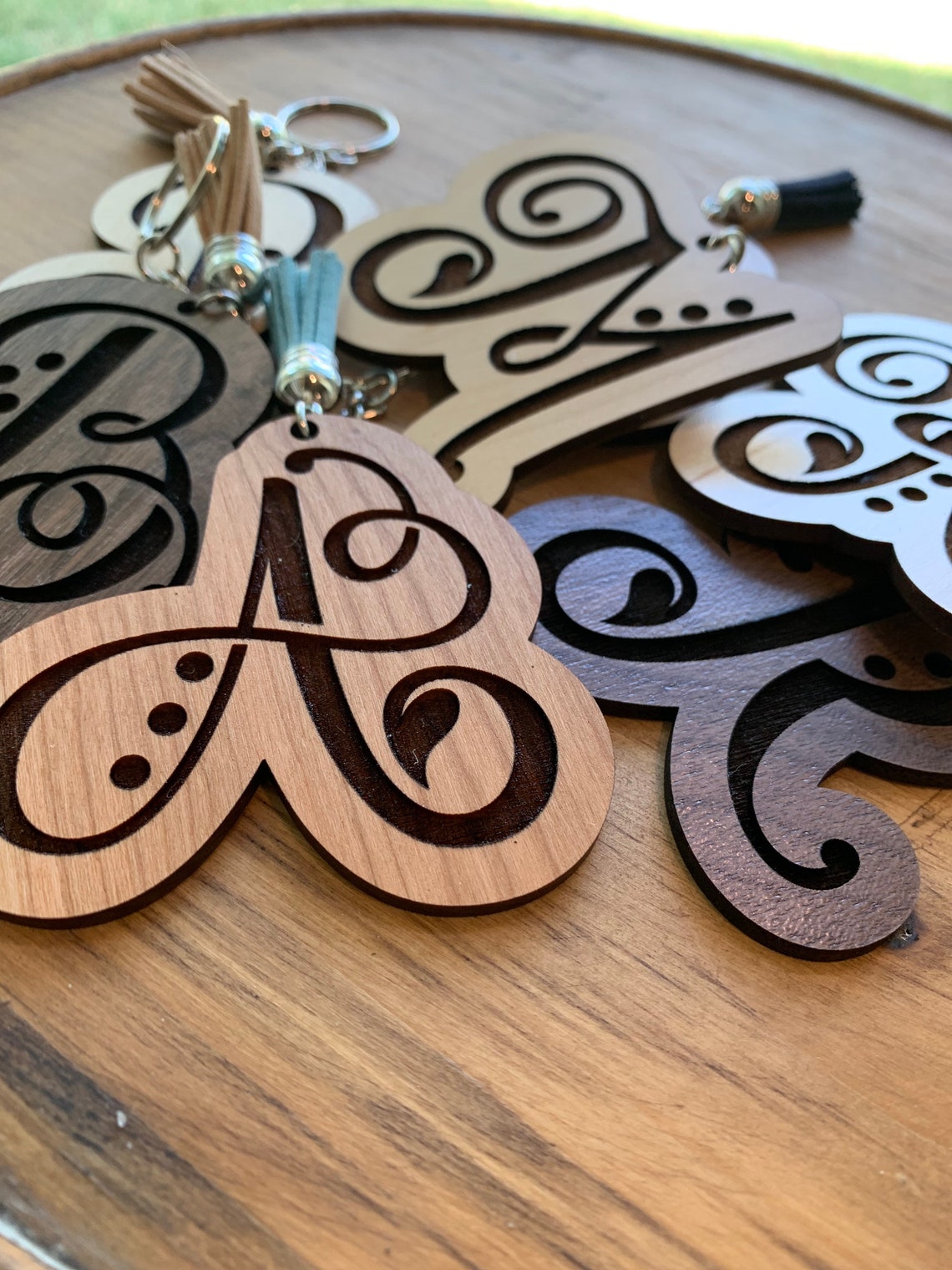 Monogram Keychain SVG, Initial Keychain SVG, Wood Keychain SVG ...