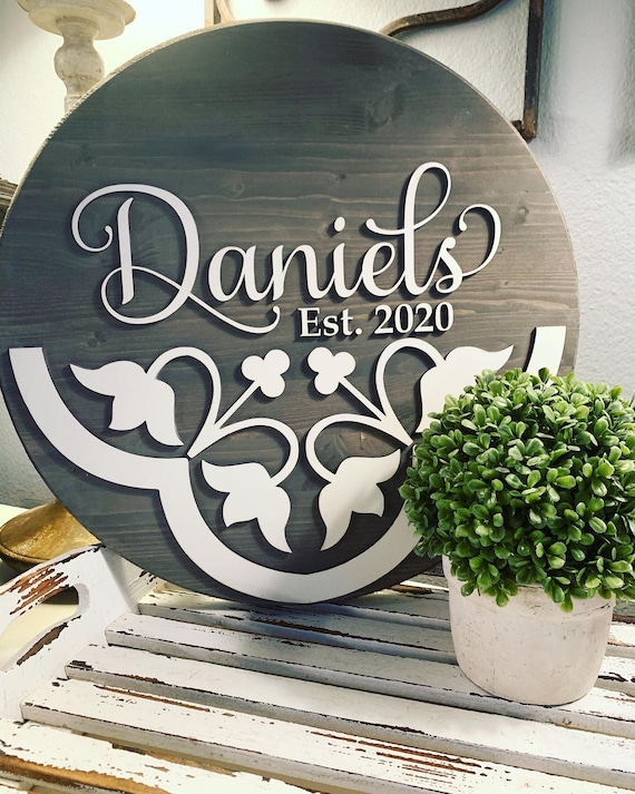 Round Wood Sign SVG Round Family Name Sign SVG Round Family | Etsy