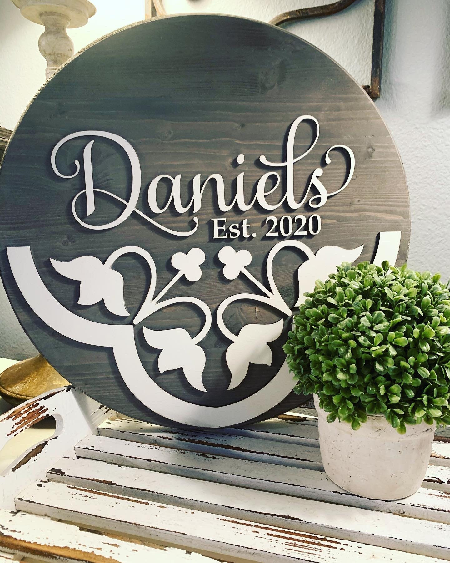 Round Wood Sign SVG Round Family Name Sign SVG Round Family | Etsy