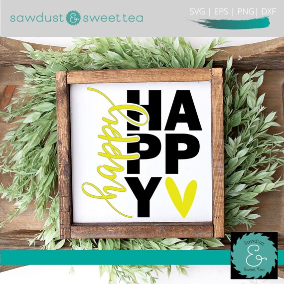 Happy SVG Knockout SVG Be Happy SVG Spring Svg Glowforge - Etsy Hong Kong