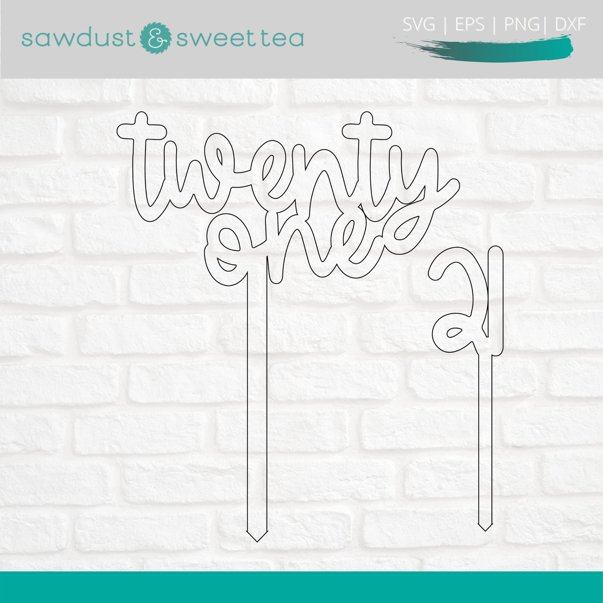 Twenty One Cake Topper SVG Twenty One Cupcake Topper SVG - Etsy