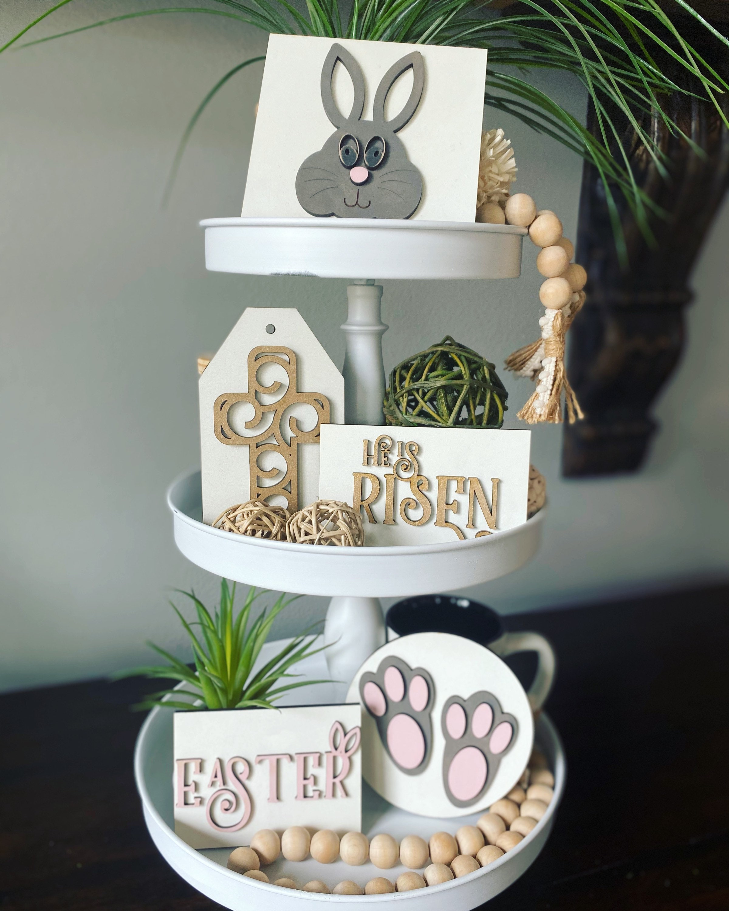 Easter Tiered Tray SVG, Tiered Tray Bundle SVG, He is Risen SVG, Easter ...