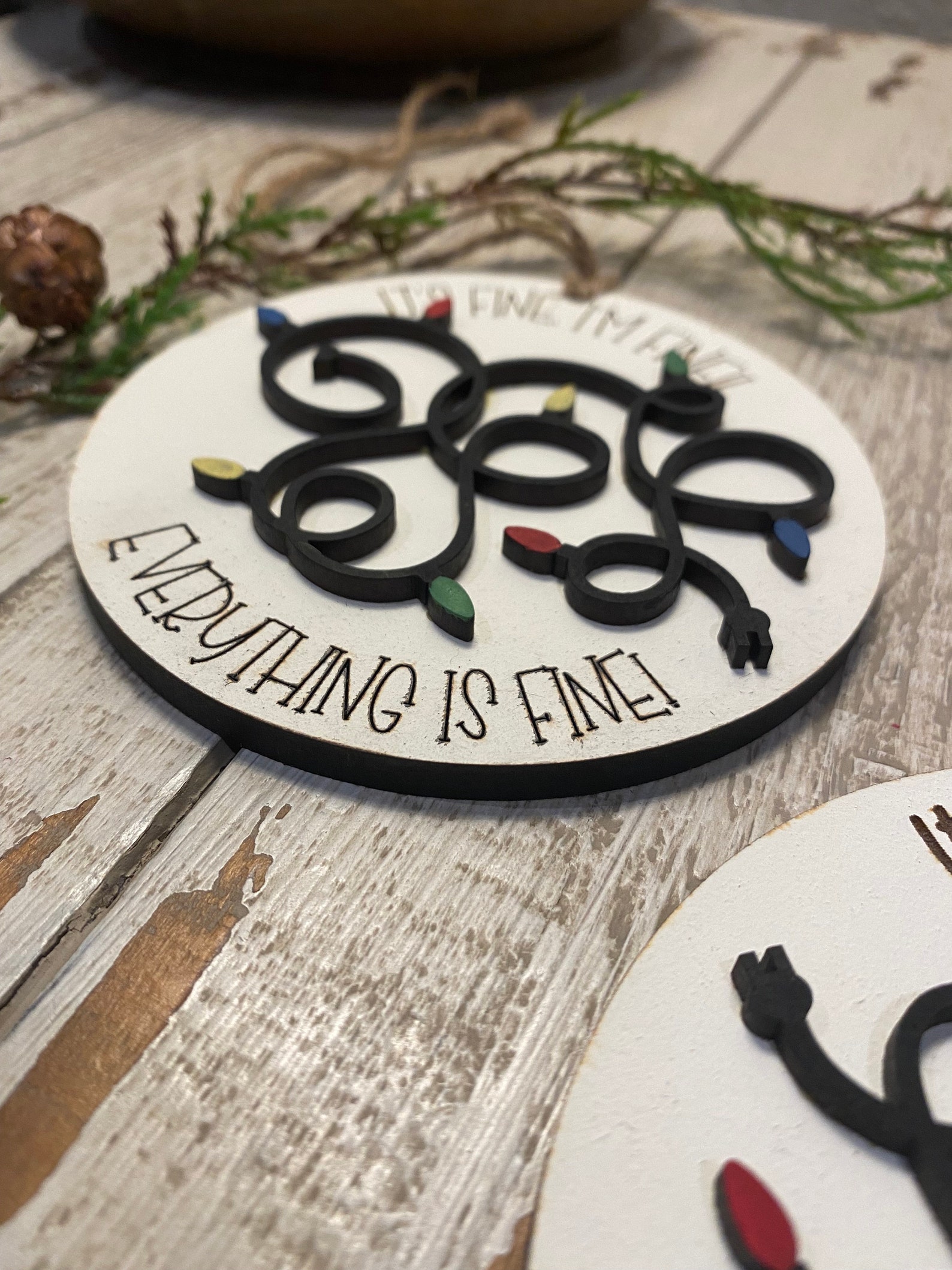 Tangled Lights Ornament SVG Tangled Lights SVG I'm Fine | Etsy