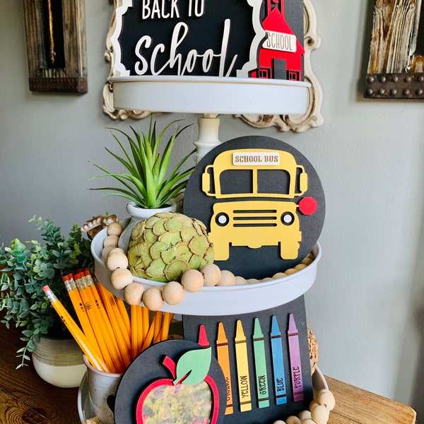 Back to School Tiered Tray Decor - Etsy