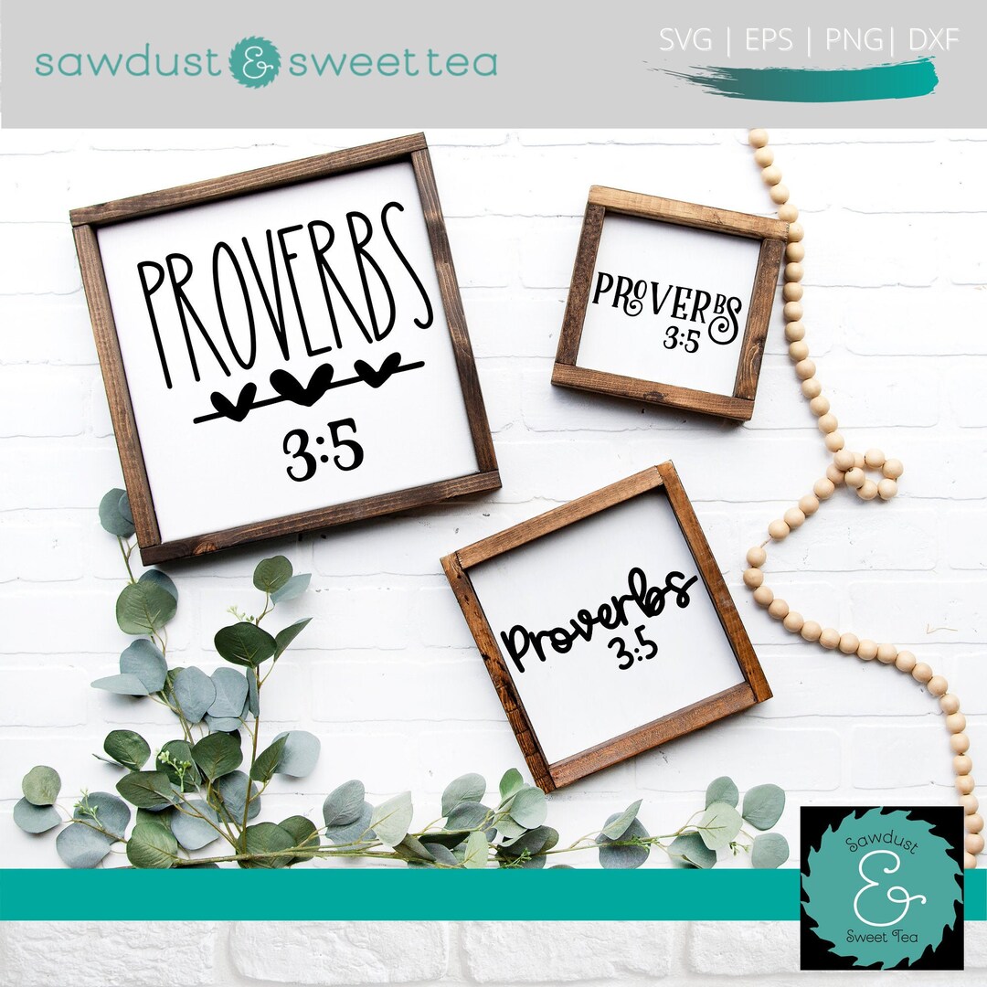 Proverbs 3 5 SVG, Bible Verse SVG, Scripture SVG, Christian Sign Svg ...