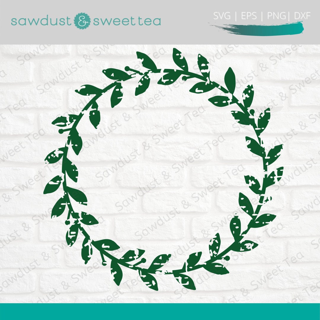 Wreath SVG - Farmhouse Wreath SVG - Distressed SVG - Farmhouse Svg ...