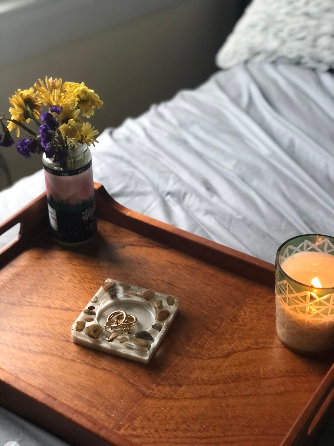 White Ash Tray With Stones - Etsy