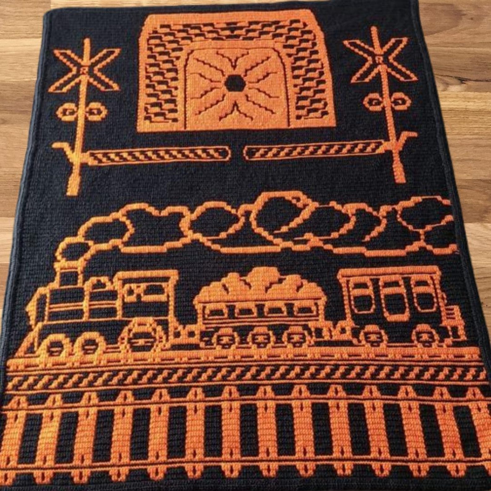Doc's Railroad and Train Blanket - Mosaic Crochet Pattern - Etsy
