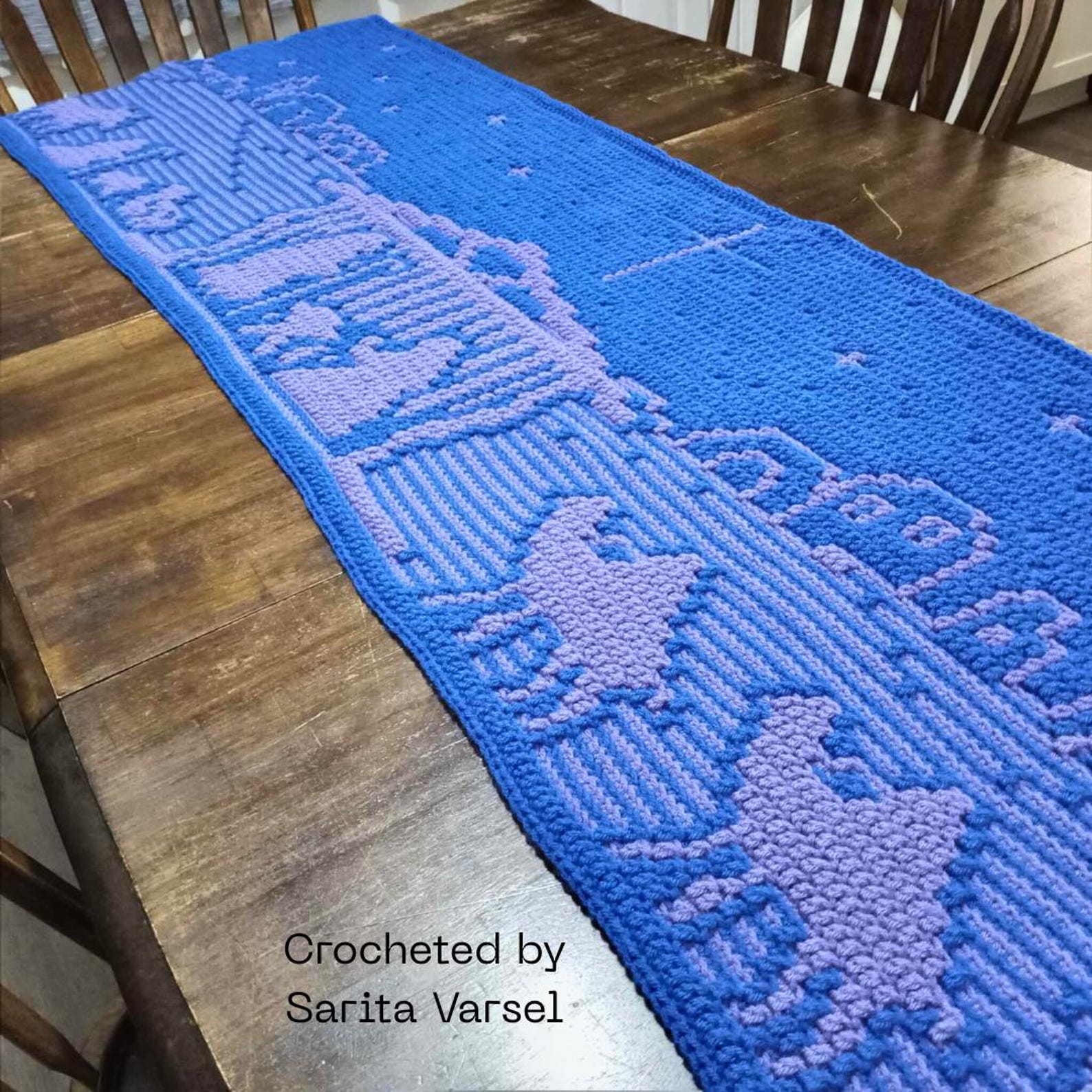 Nativity Scene Table Runner - Mosaic Crochet Pattern - Christmas ...