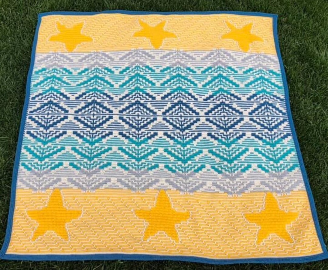 Margaret's Beach Afghan, Mosaic Crochet Pattern - Etsy